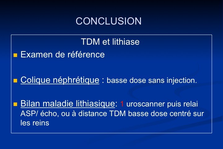 Urofrance | La TDM et la lithiase - Urofrance